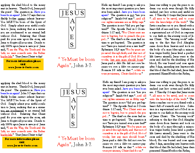 Jesus-is-Savior Tract